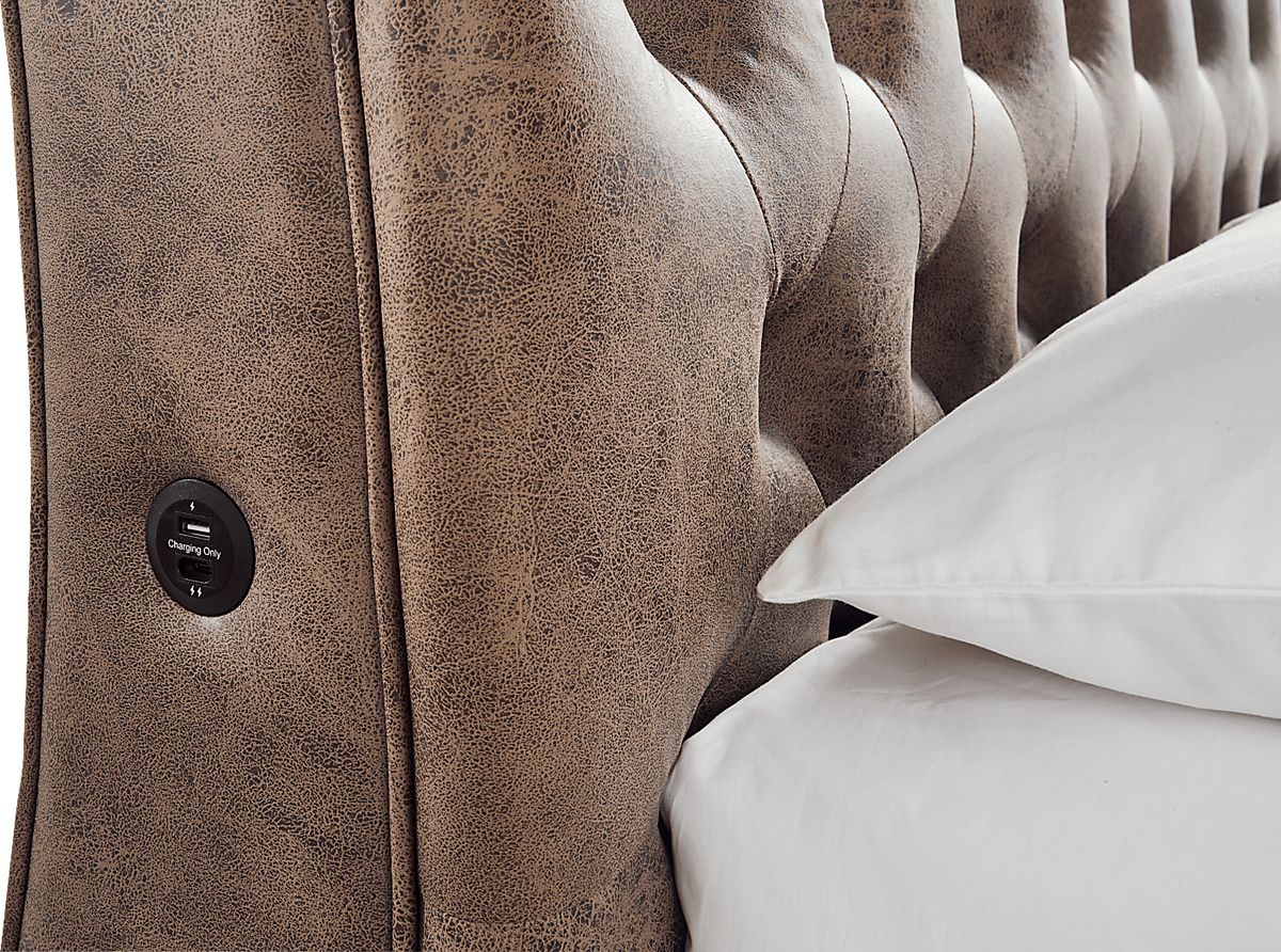 Ivy Brown 3 Pc Queen Upholstered Bed | Rooms to Go