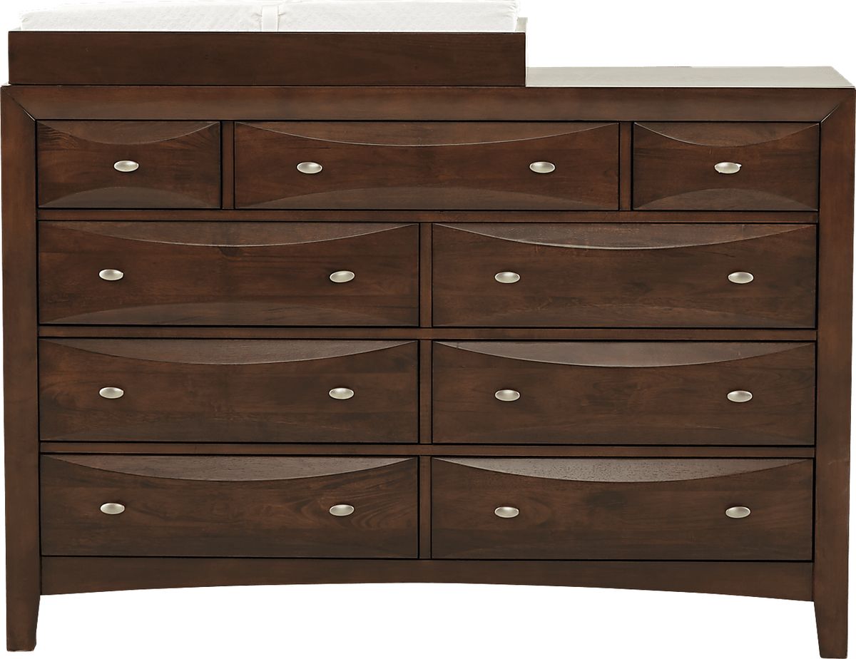 Ivy League Dark Cherry Wood Dresser & Changing Set | Rooms to Go