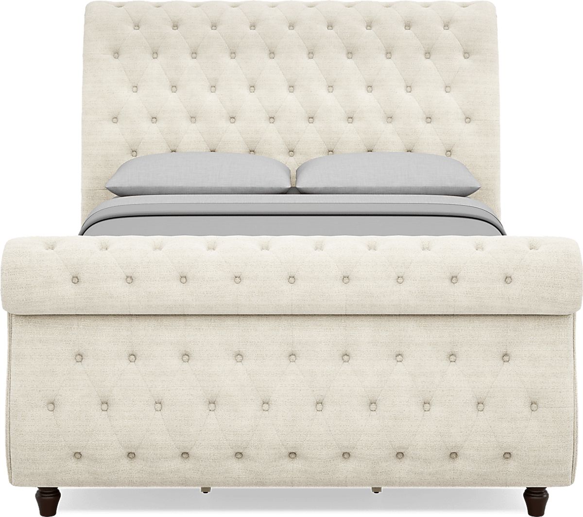 Fuller 5 Pc Brown Cherry Dark Wood White King Bedroom Set With 3 Pc King Upholstered Bed, Chest ...