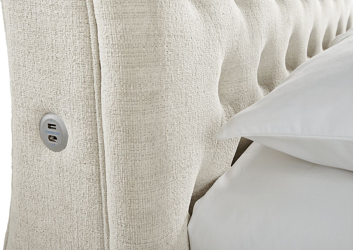 Ivy White 3 Pc Queen Upholstered Bed | Rooms to Go