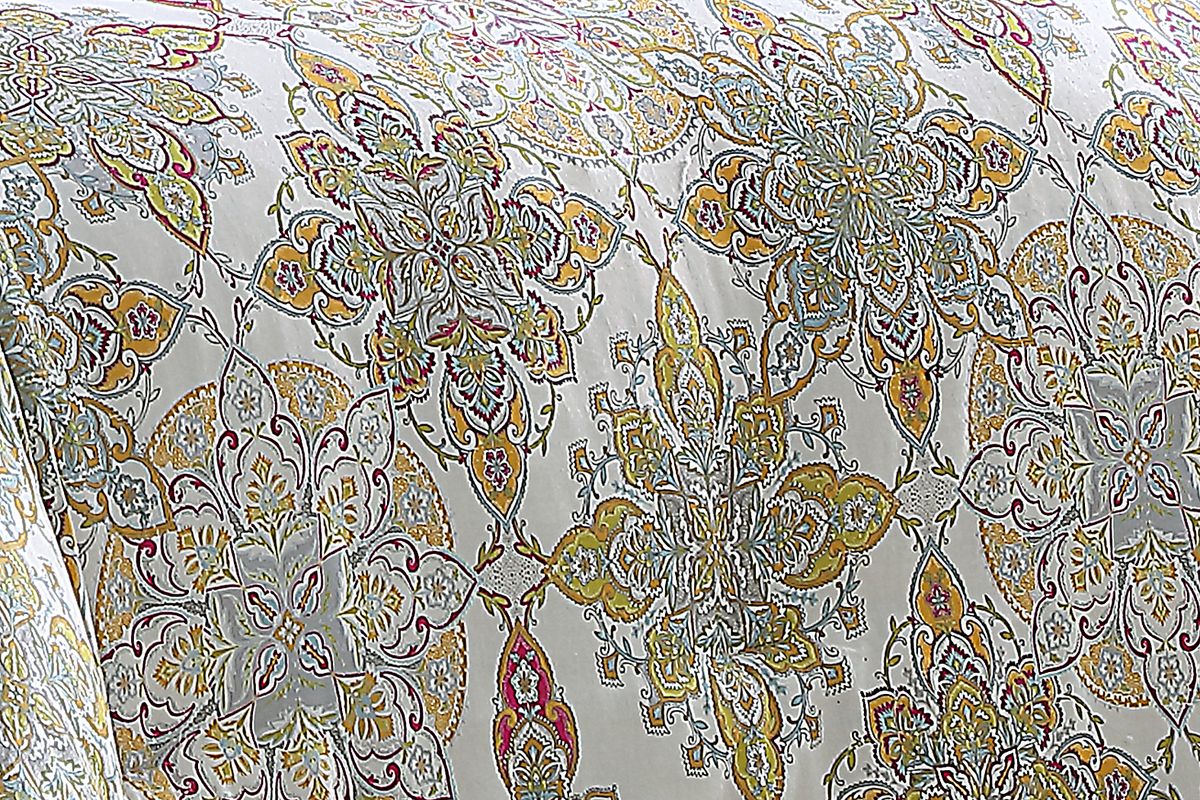 Jacabus Ivory,Sage Beige,Green Cotton,Polyester Fabric Queen Linen ...