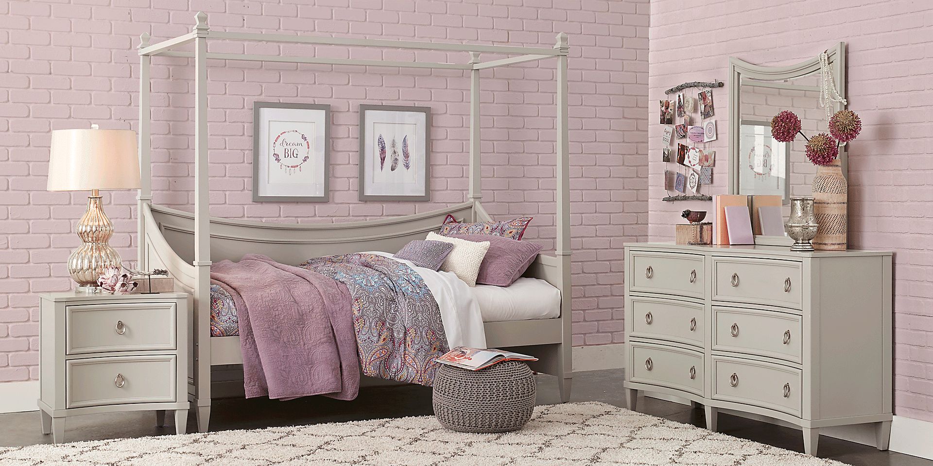 Jaclyn Place 4 Pc Gray Canopy Daybed Rooms to Go