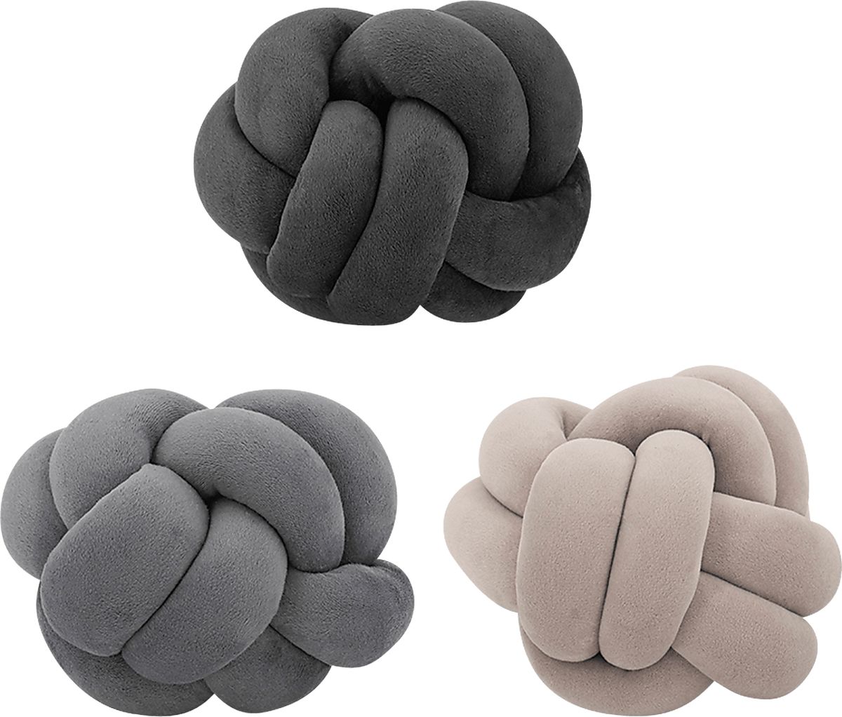 Jahrom Gray Polyester Fabric Knots | Rooms to Go