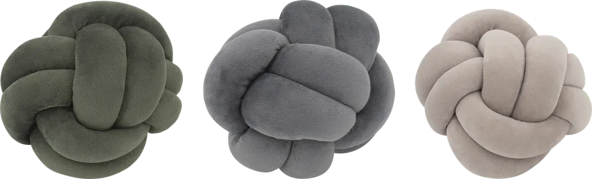 Jahrom Gray Polyester Fabric Knots | Rooms to Go