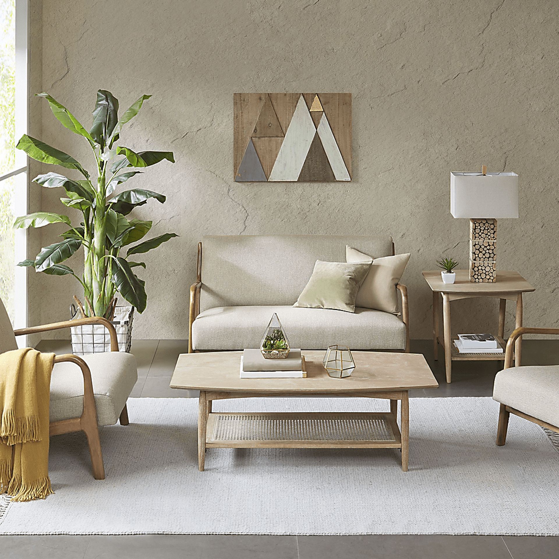 Jaired Cream Beige Polyester Fabric Settee | Rooms to Go