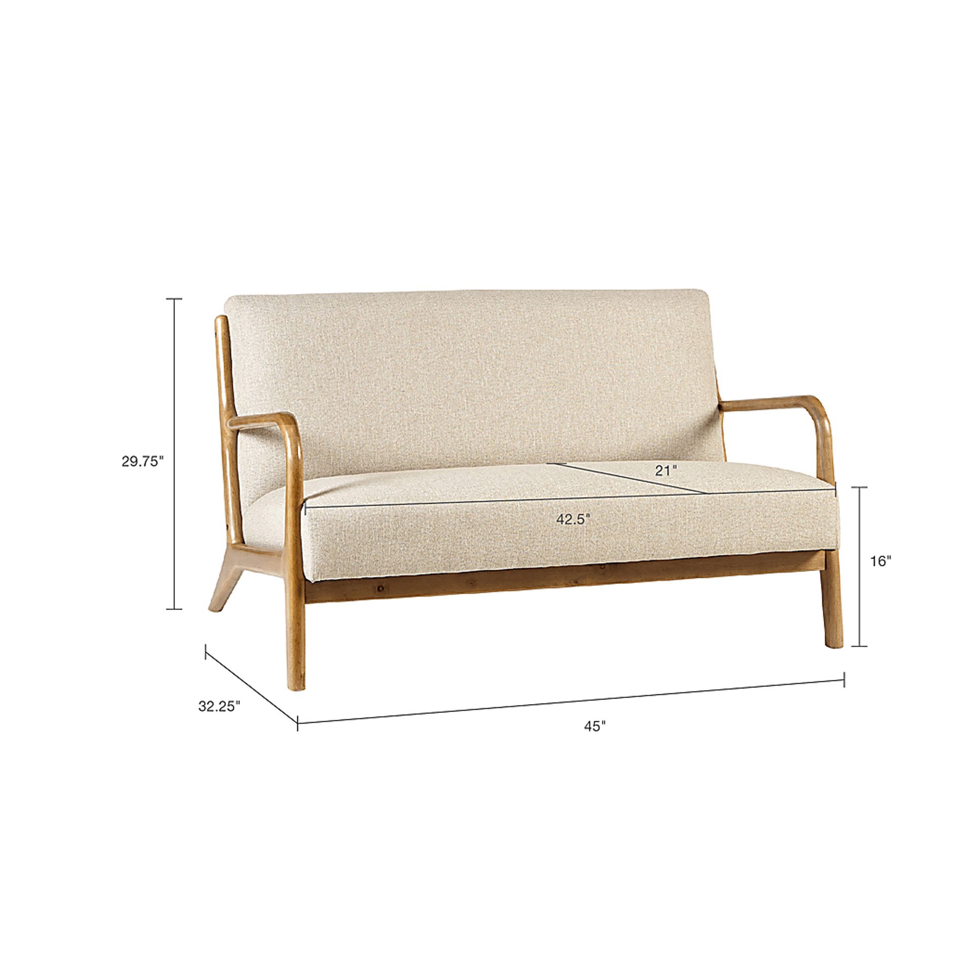 Jaired Cream Beige Polyester Fabric Settee | Rooms to Go