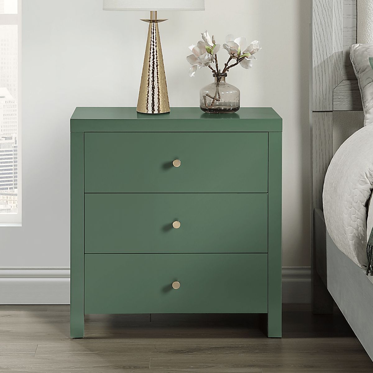 Jamaad Green Nightstand | Rooms to Go