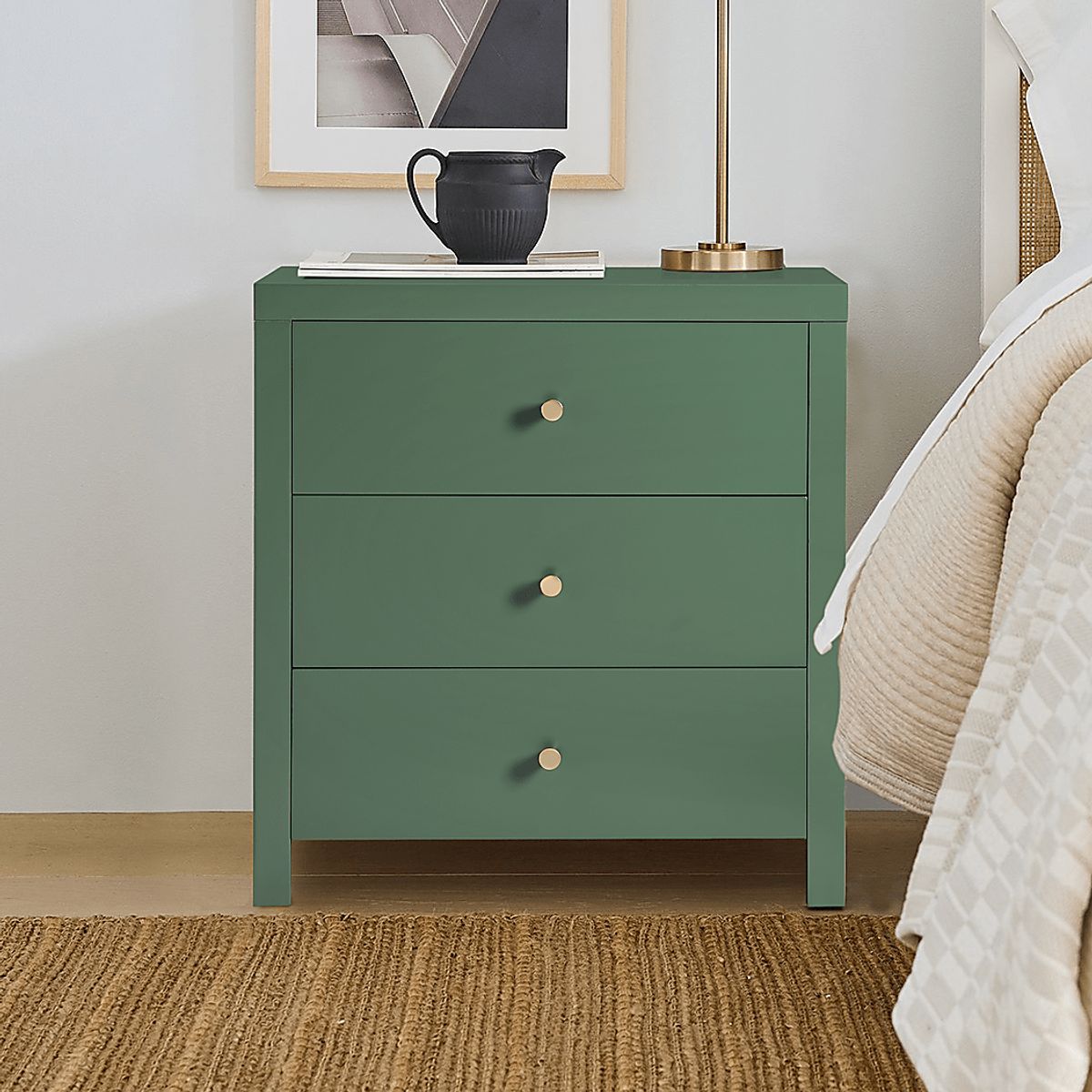 Jamaad Green Nightstand | Rooms to Go