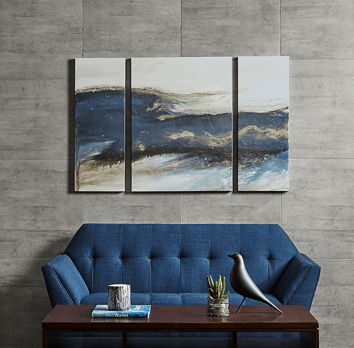 Jamacha Blue Artwork, Set Of 3 | Rooms to Go