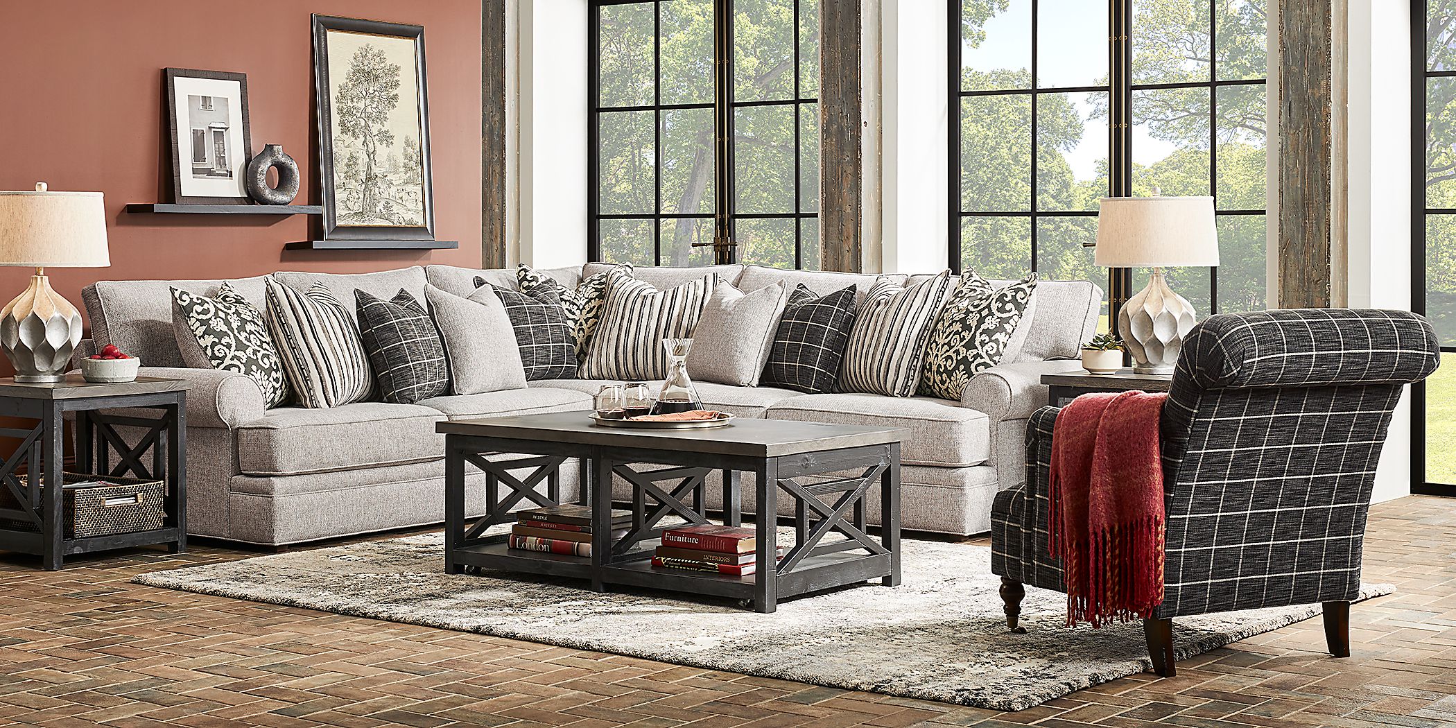 Cindy Crawford Jamestown Pebble Beige Polypropylene Fabric 3 Pc ...