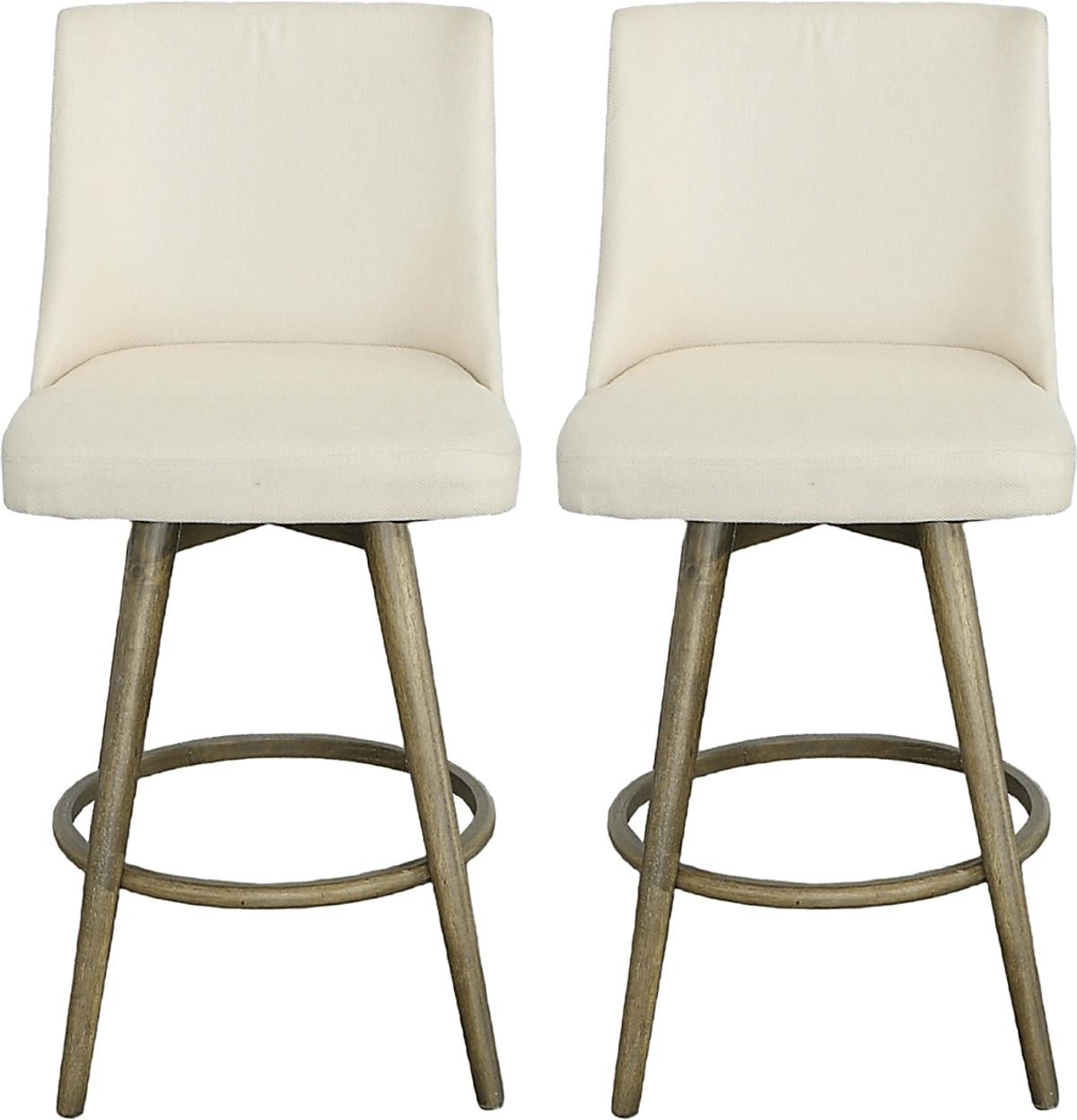 Jandell Beige Polyester Fabric Swivel Barstool | Rooms to Go