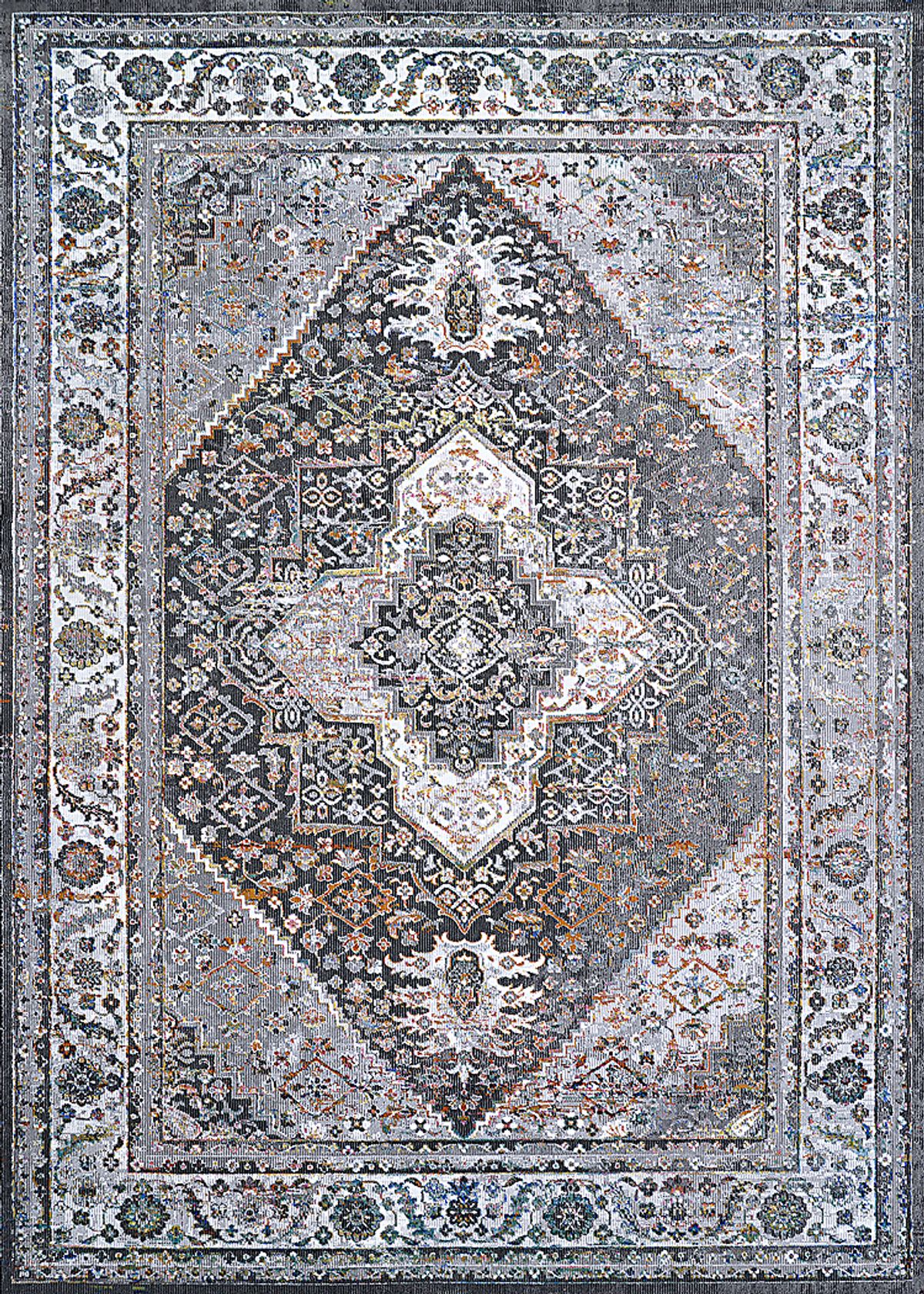 Jansma Gray Polypropylene Fabric Rug | Rooms to Go