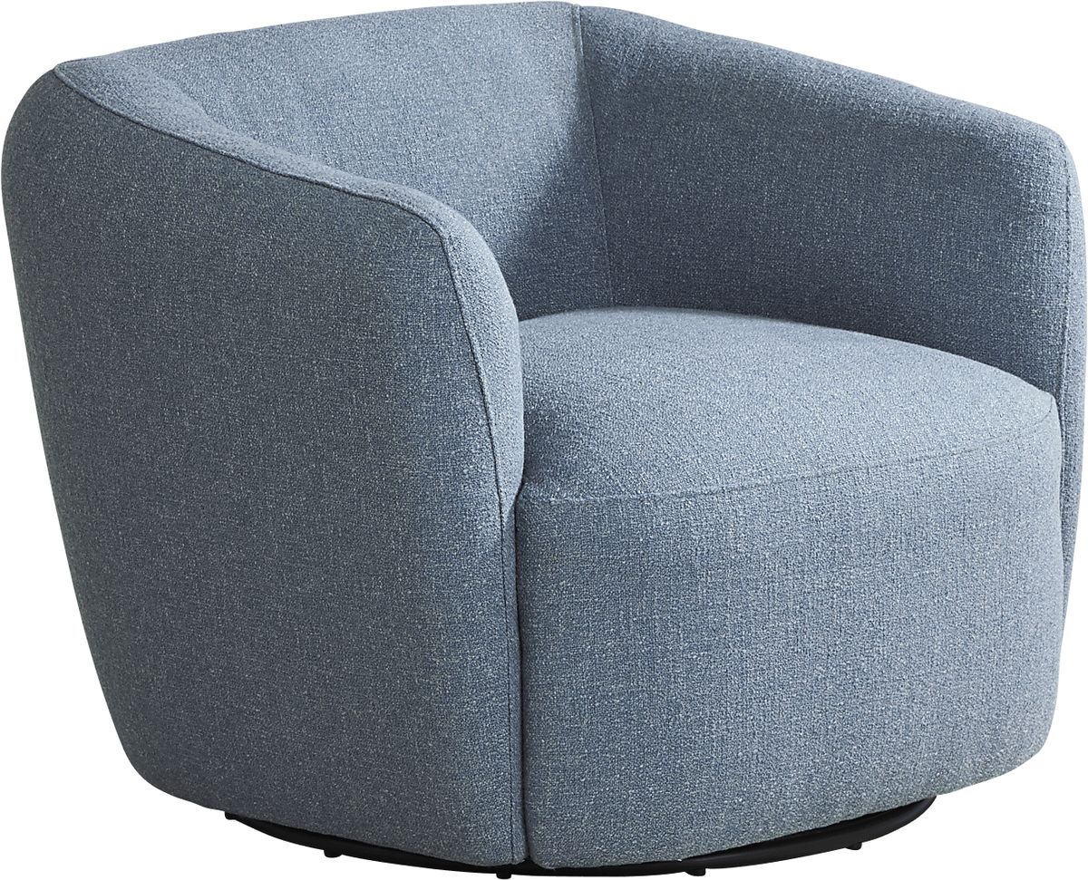 Jaxson Blue Microfiber Swivel Chair | Rooms to Go