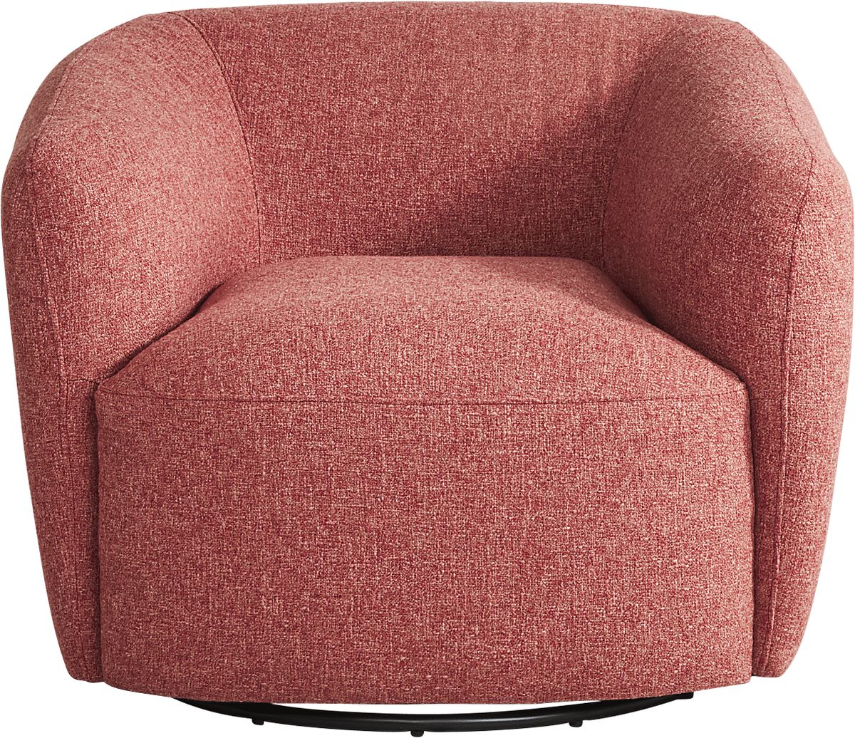 Jaxson Coral Orange Microfiber Swivel Chair | Rooms to Go