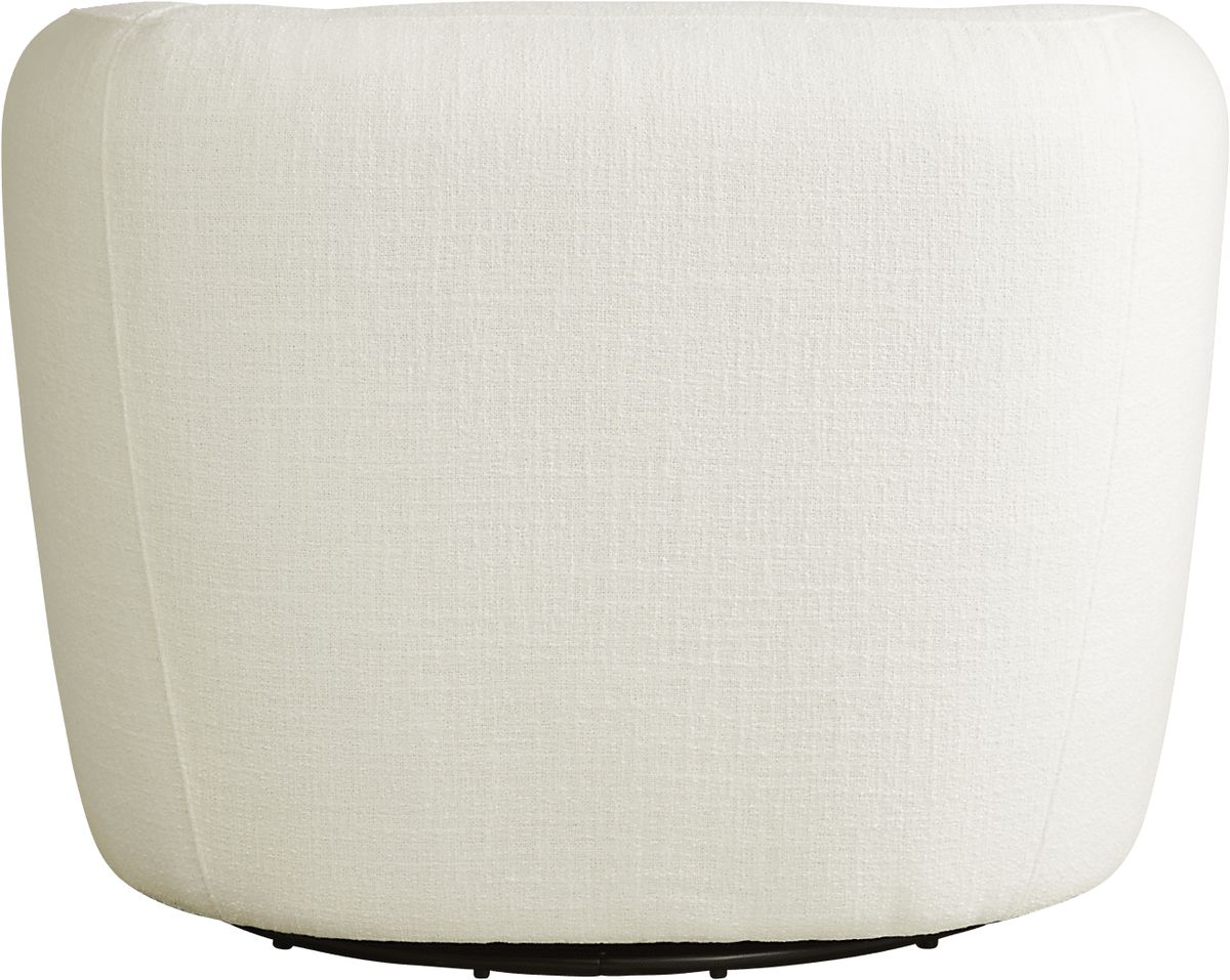 Jaxson White Microfiber Swivel Chair | Rooms to Go