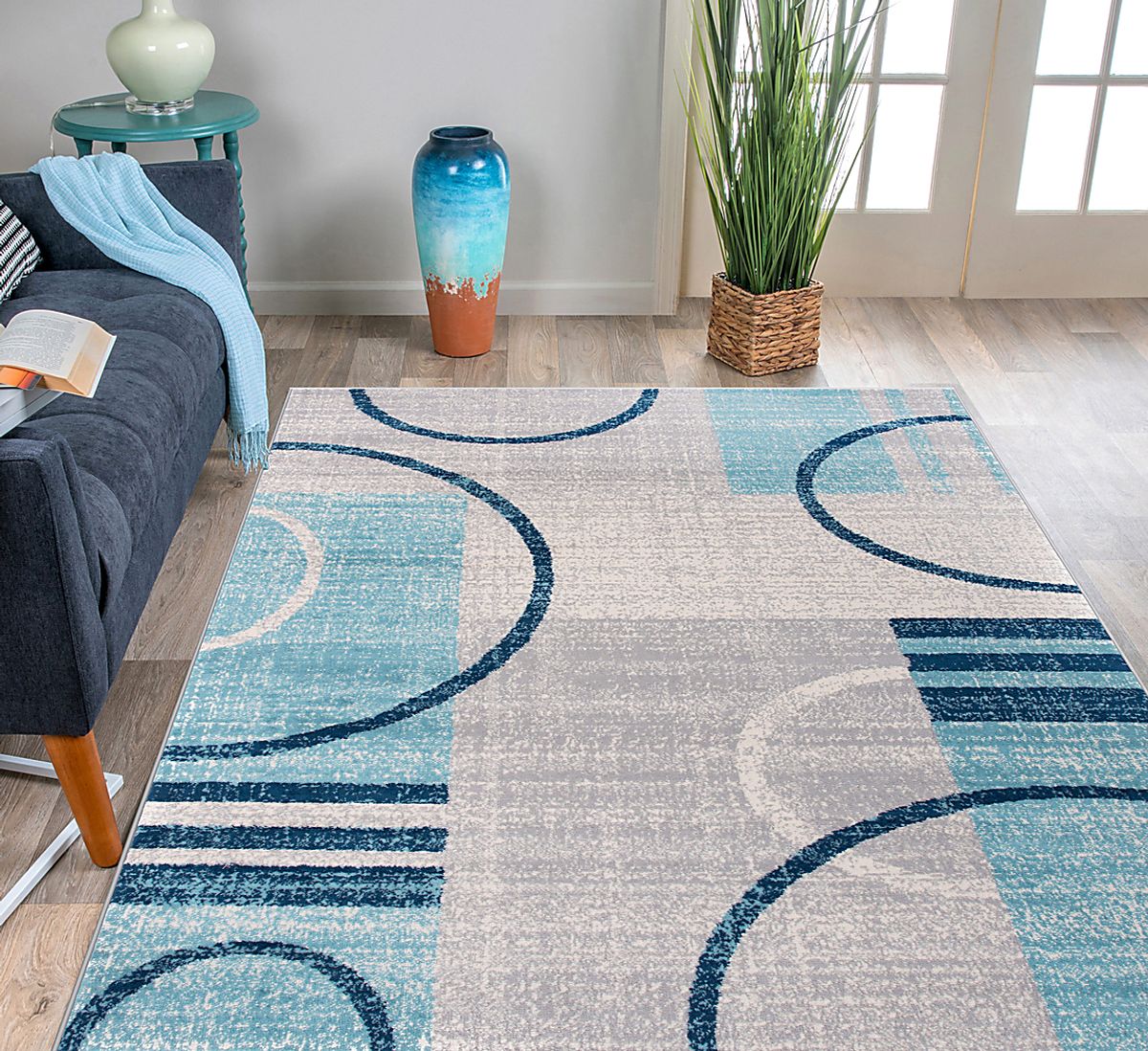 Jaynil Blue Rug | Rooms to Go