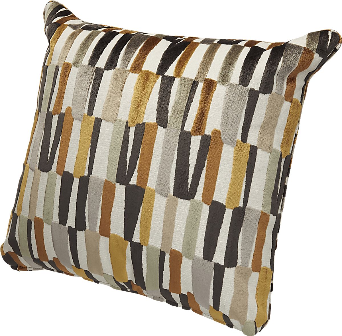 Jenga Gold Yellow Polyester,Rayon Fabric Set Of 2 Pillows | Rooms to Go