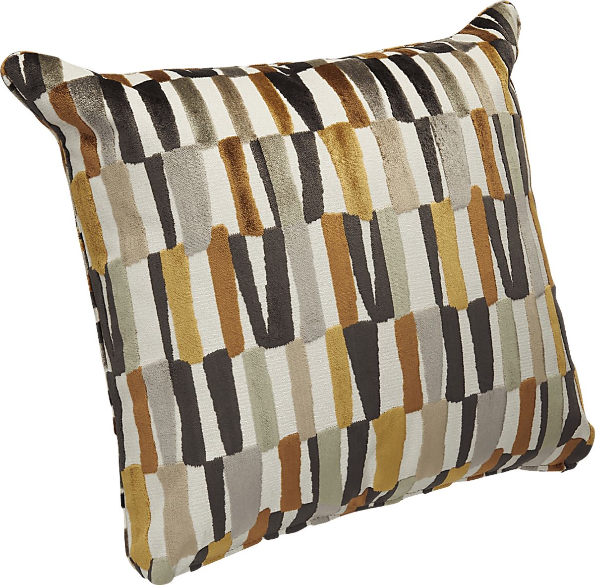 Jenga Gold Yellow Polyester,Rayon Fabric Set Of 2 Pillows | Rooms to Go