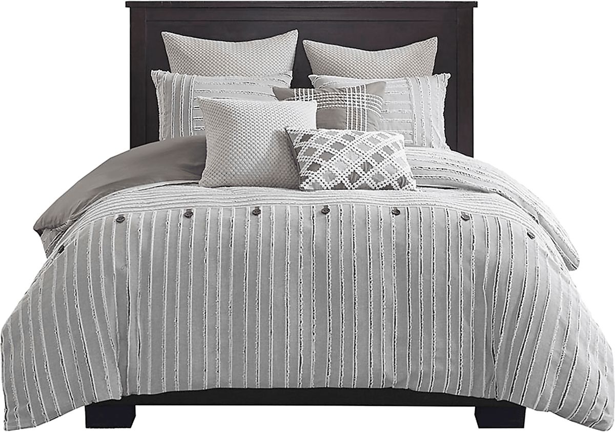 Jennix Gray Queen Comforter Set | Rooms to Go