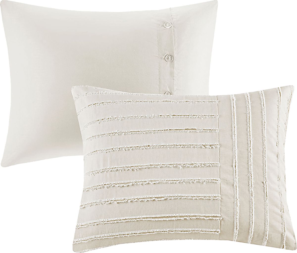 Jennix Ivory Beige Queen Comforter Set | Rooms to Go