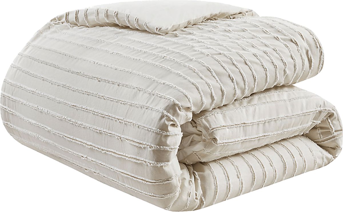 Jennix Ivory Beige Queen Comforter Set | Rooms to Go