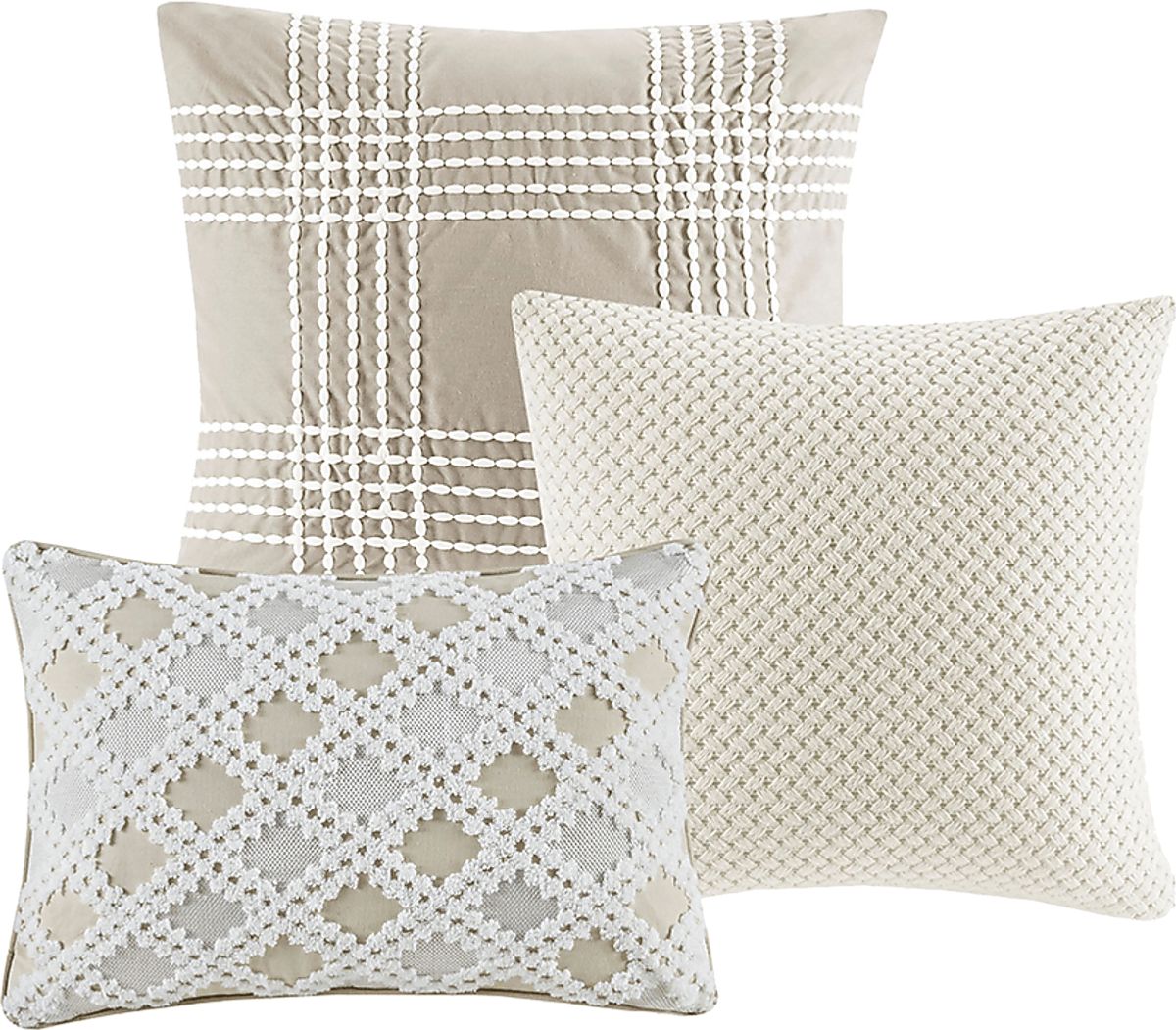 Jennix Ivory Beige Queen Comforter Set | Rooms to Go