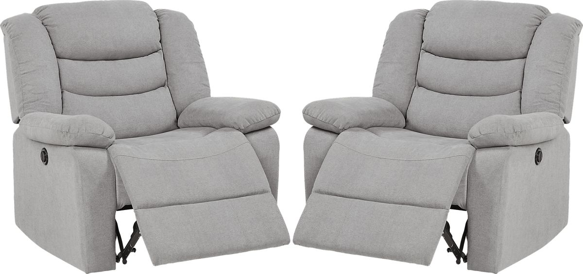 Jensen Beach 2 Pc Gray Polyester Fabric Set Of Recliners | Rooms to Go