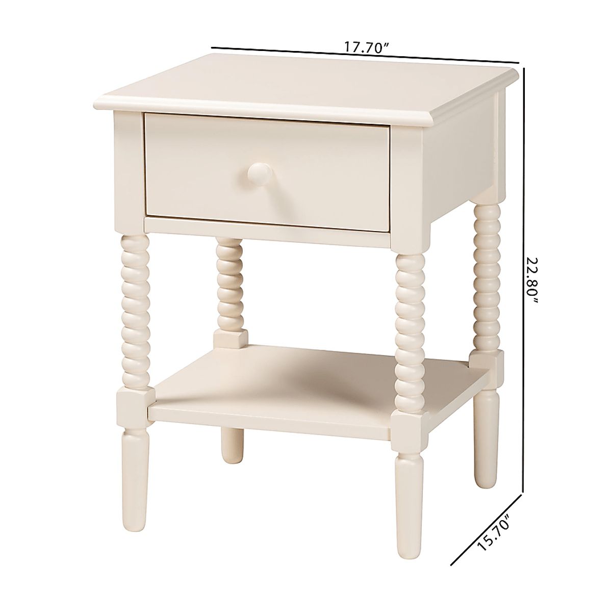Jetexe Ivory Light Wood,White Beige Nightstand | Rooms to Go