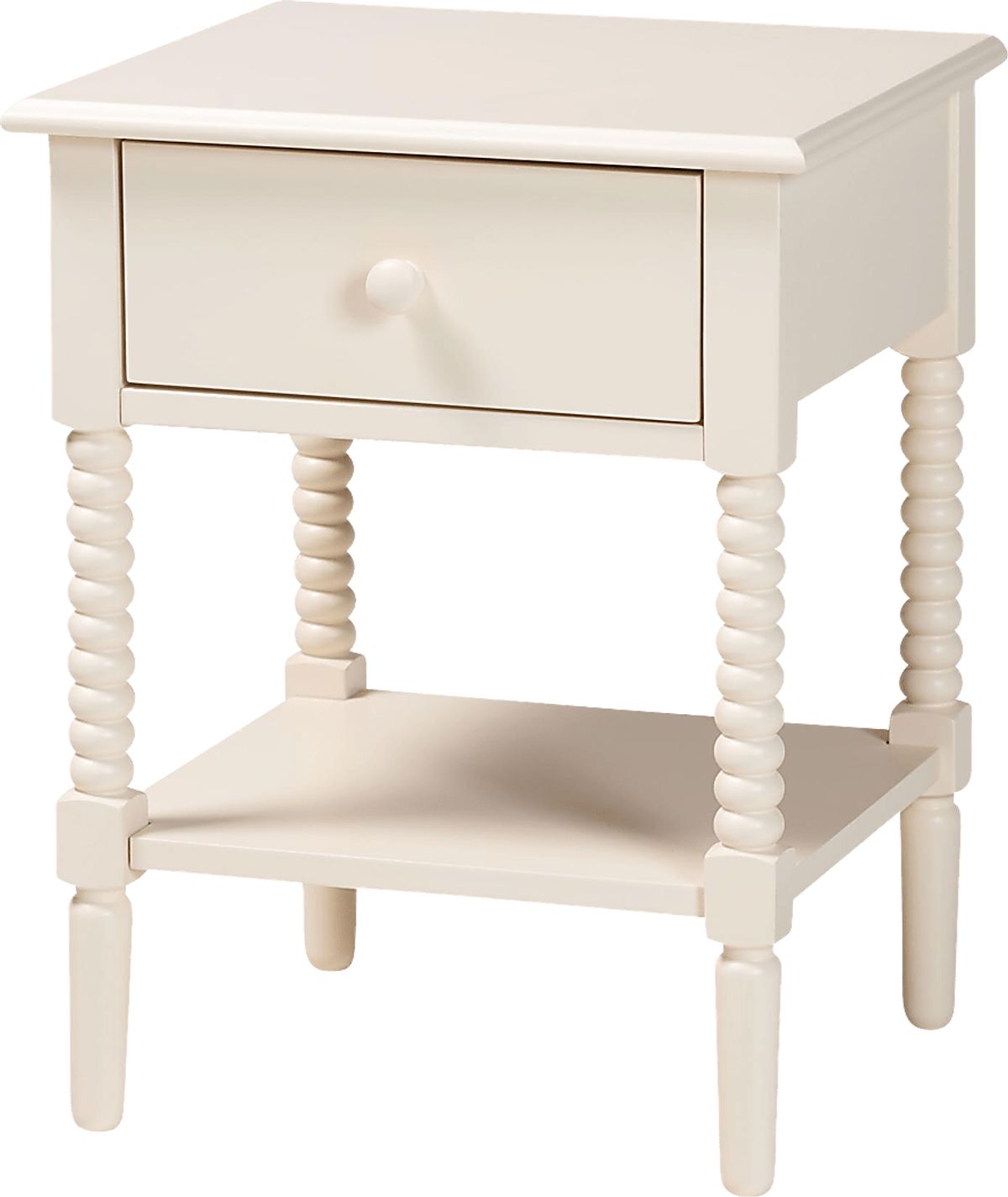 Jetexe Ivory Light Wood,White Beige Nightstand | Rooms to Go