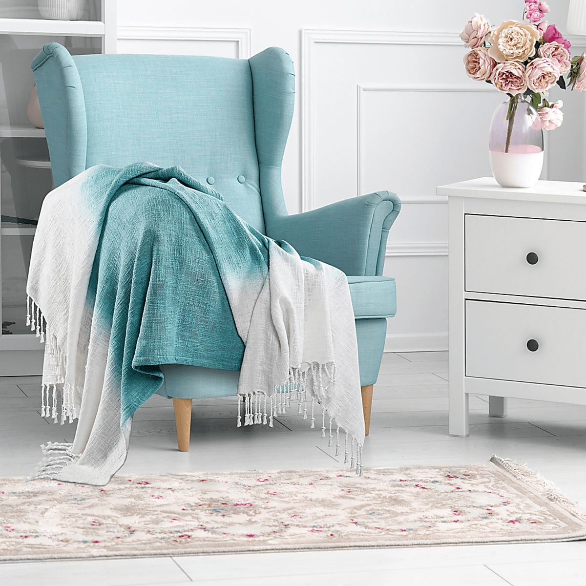 Jewel Row Blue Throw Blanket | Rooms to Go