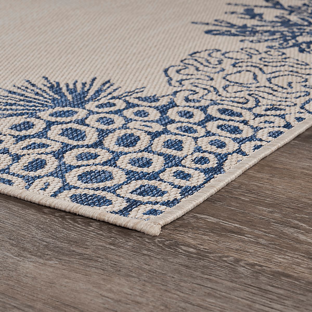 Jidama Blue,White Outdoor Rugs | Rooms to Go