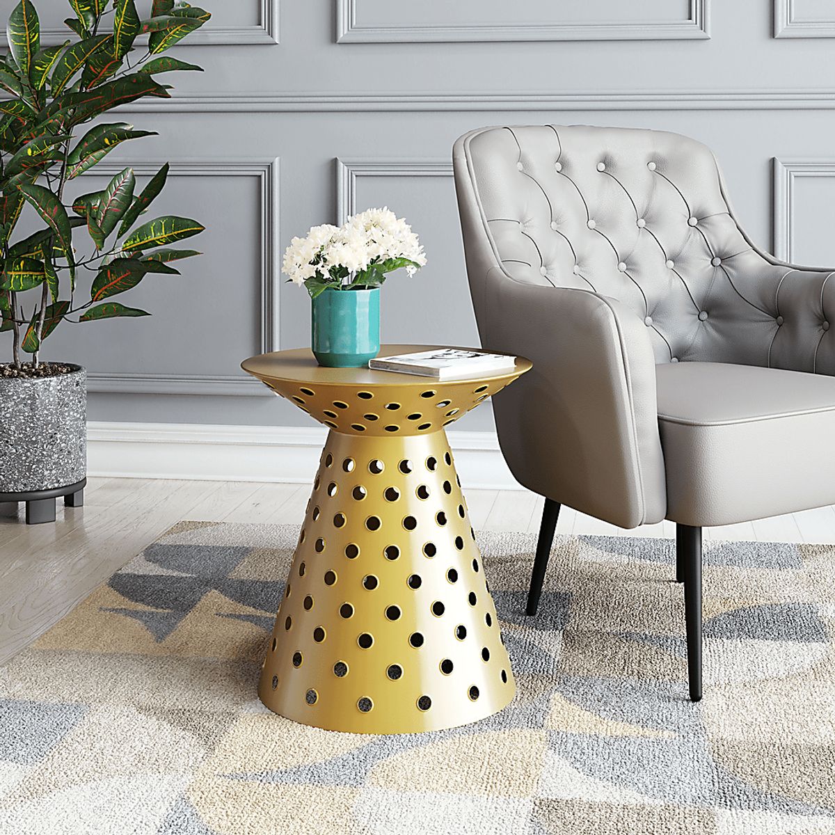 Joham Gold Colors,Metal End Table | Rooms to Go