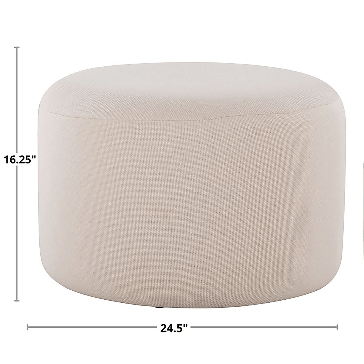 Johnette Beige Polyester Fabric Pouf | Rooms to Go