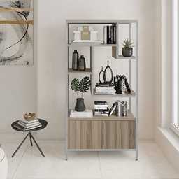 Jolgue Silver Gray Oak Brown Bookcase | Rooms to Go