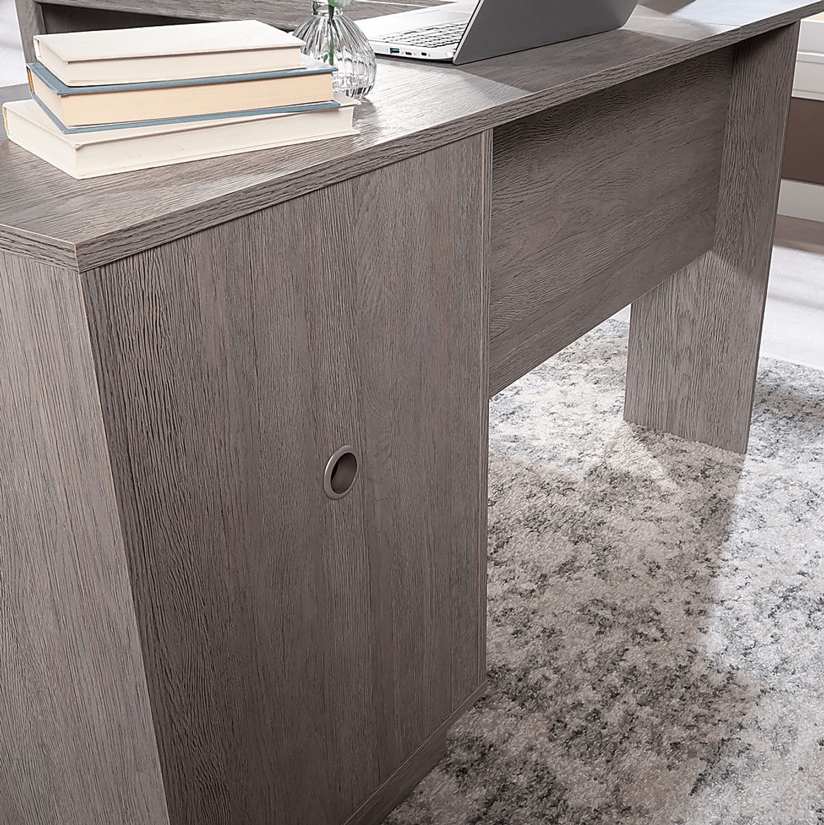 Jolicoeur Gray L-Desk | Rooms to Go