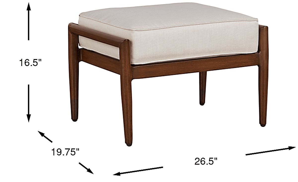 Jorgen Bronze Metal Vanilla Beige Aluminum Outdoor Ottoman | Rooms to Go