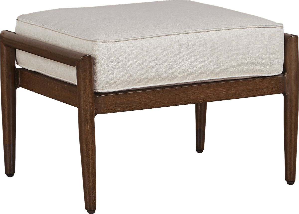 Jorgen Bronze Metal Vanilla Beige Aluminum Outdoor Ottoman | Rooms to Go