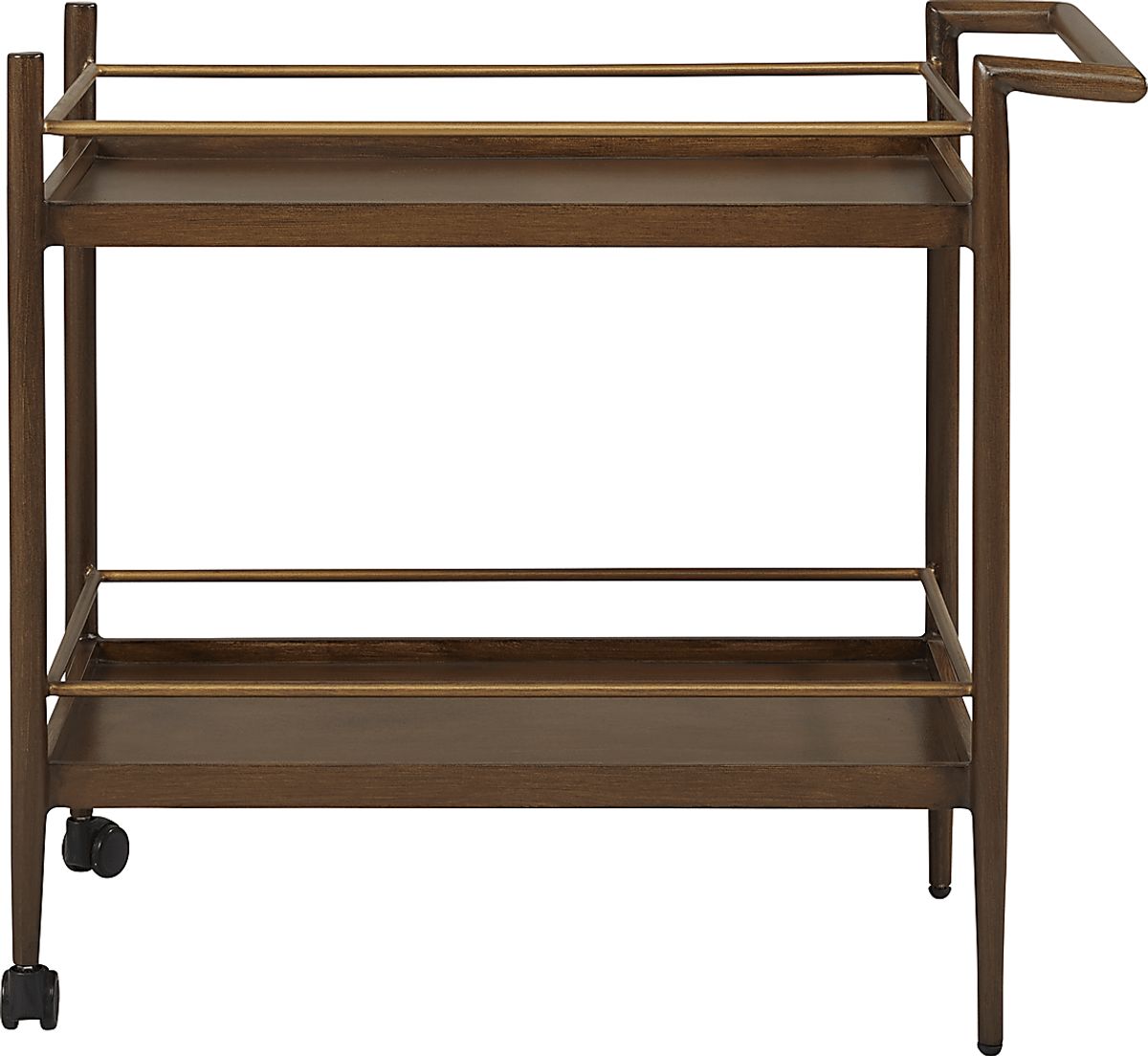Jorgen Brown Dark Wood Aluminum Outdoor Bar Cart | Rooms to Go