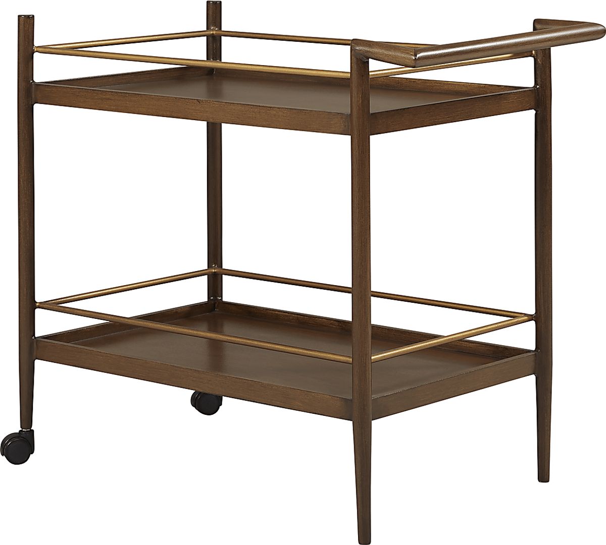Jorgen Brown Dark Wood Aluminum Outdoor Bar Cart | Rooms to Go