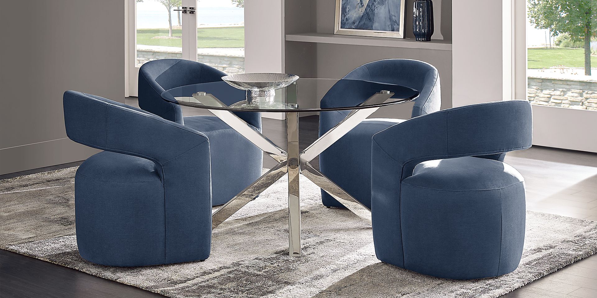 Cascade Park Navy Blue Side Chair | Rooms to Go