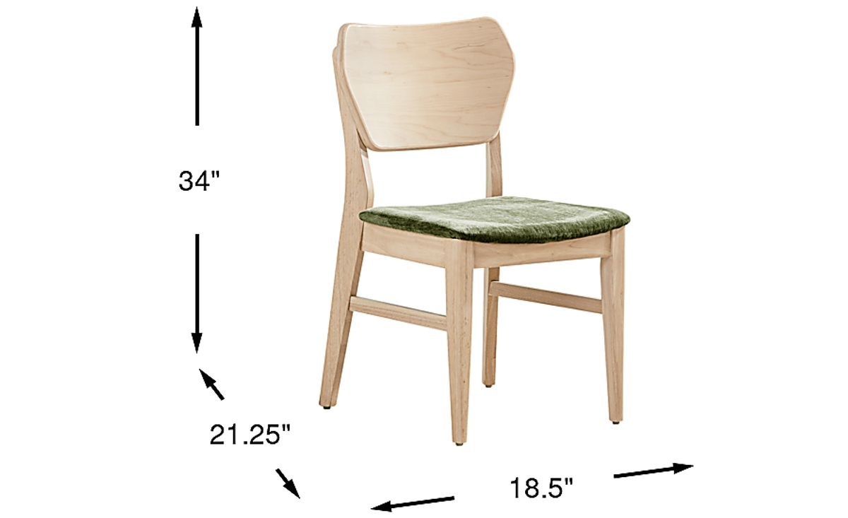 Julian Natural Light Wood Green Curved Panel Side Chair | Rooms to Go