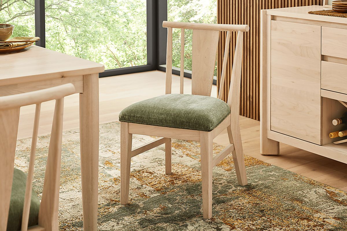Julian 5 Pc Natural Light Wood Green Dining Room Set With Square Leg ...