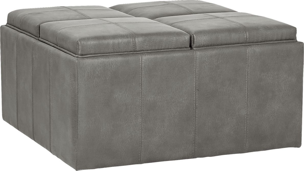 Julien Gray Polyester Fabric Storage Ottoman - Rooms To Go