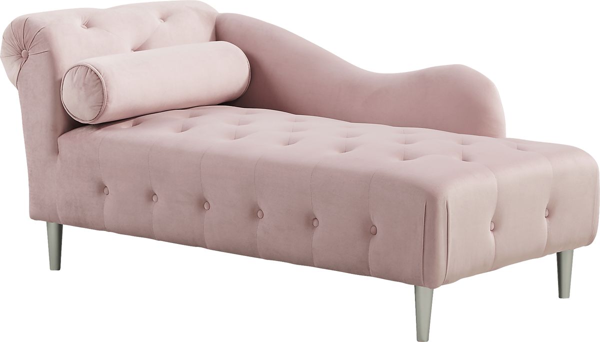 Julietta Pink Polyester Fabric Chaise | Rooms to Go