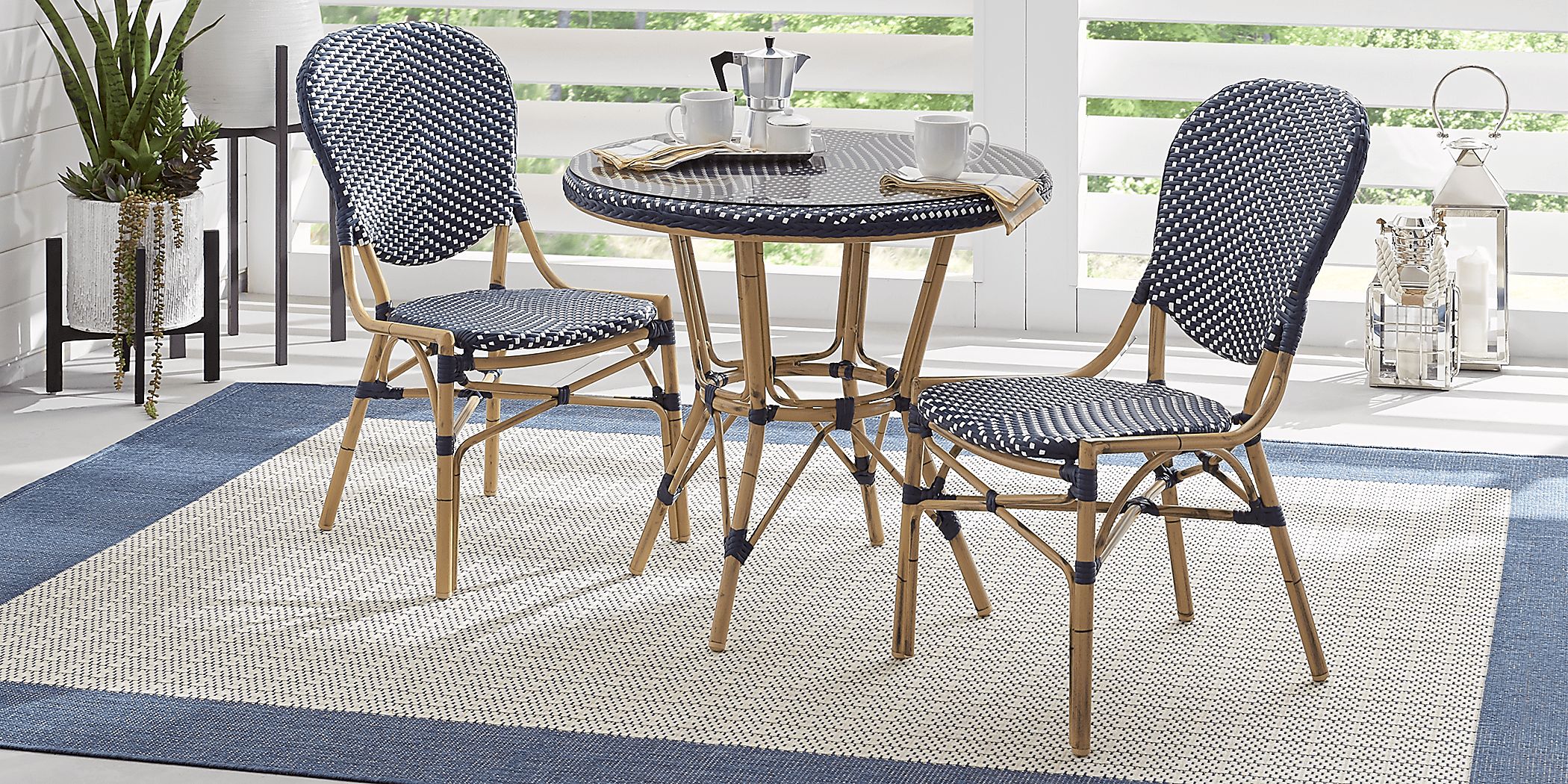 Juliette Blue 3 Pc Outdoor Dining Set - Rooms To Go