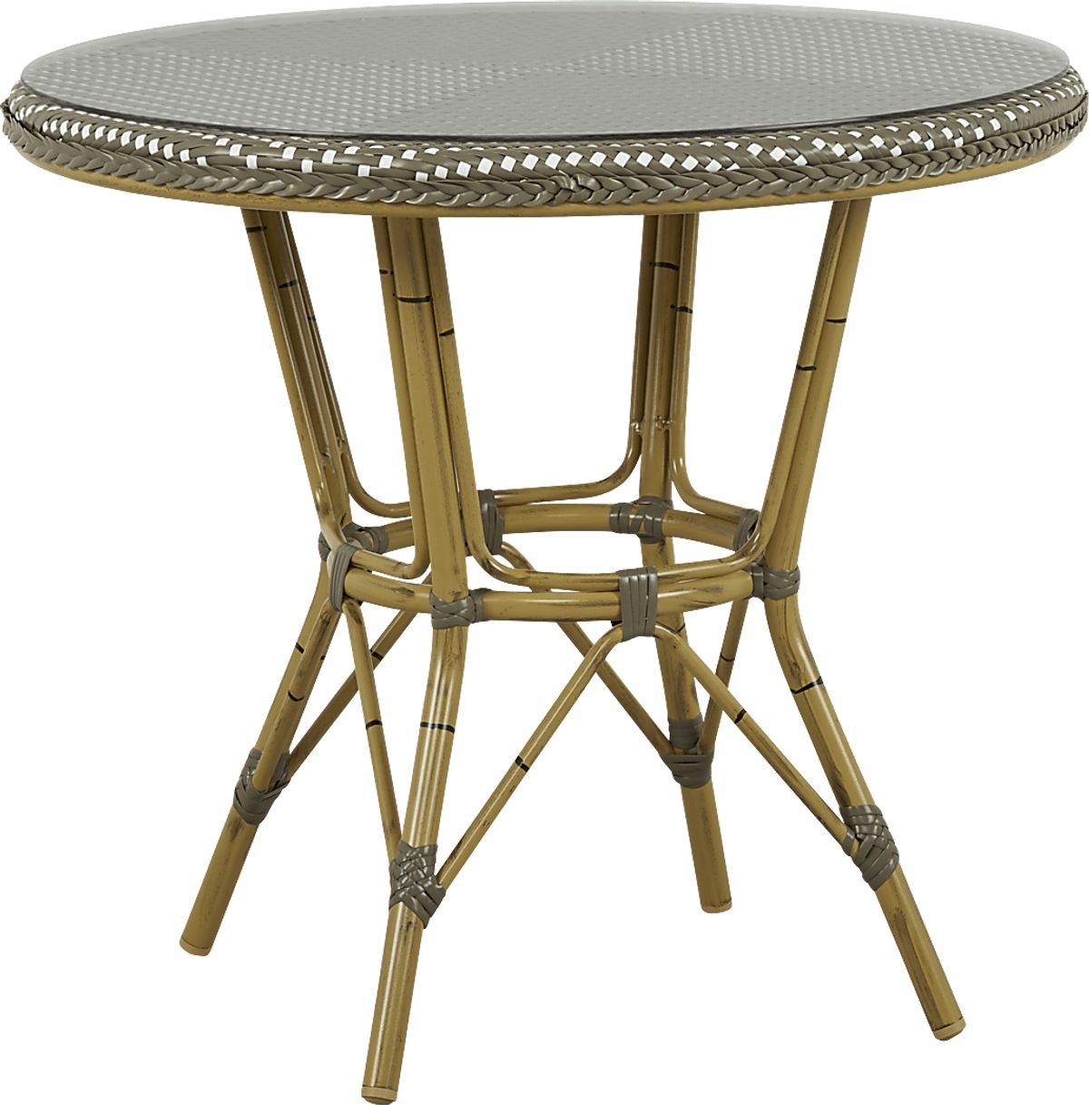 Juliette Wicker Gray Outdoor Round Dining Table | Rooms to Go