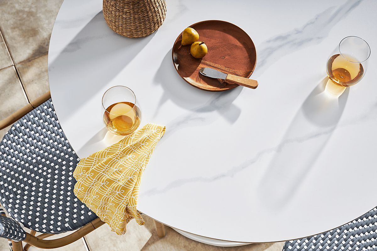 Juliette II 3 Pc White Colors,White Navy Blue Aluminum,Wicker Outdoor ...