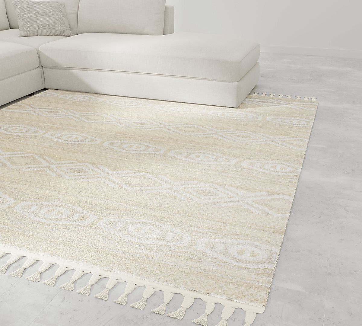 Jushou Tan,White Beige,Brown,White Rugs | Rooms to Go