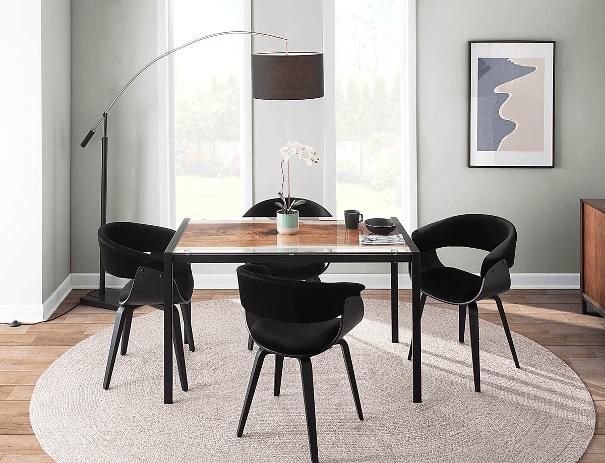 Kahmiel III Black Black,Colors Velvet Plush Arm Chair, Set Of 2 | Rooms ...