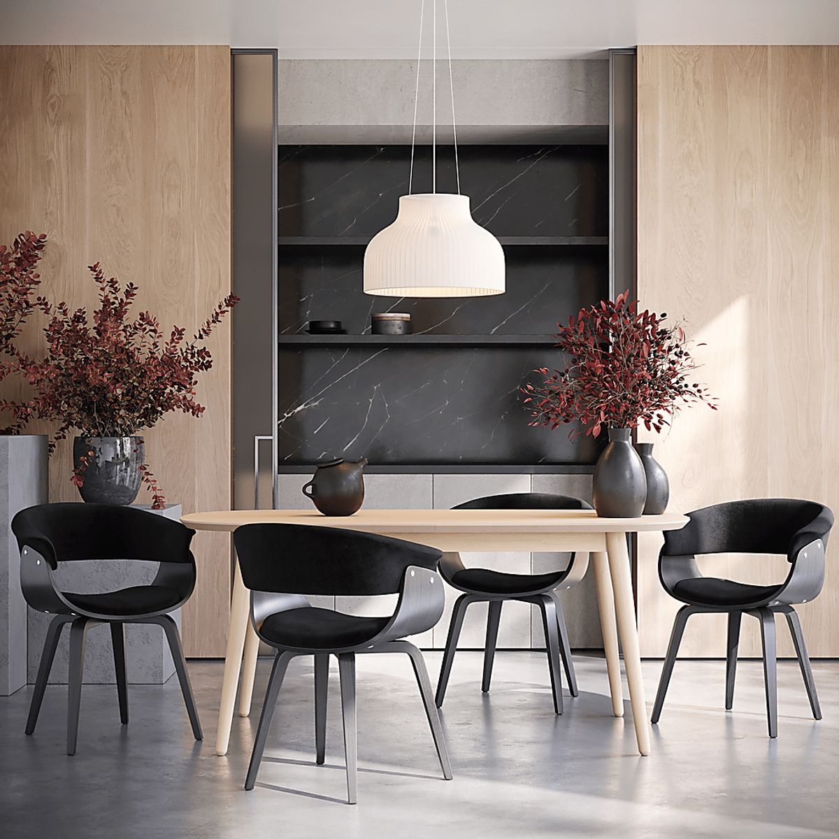 Kahmiel III Black Black,Colors Velvet Plush Arm Chair, Set Of 2 | Rooms ...